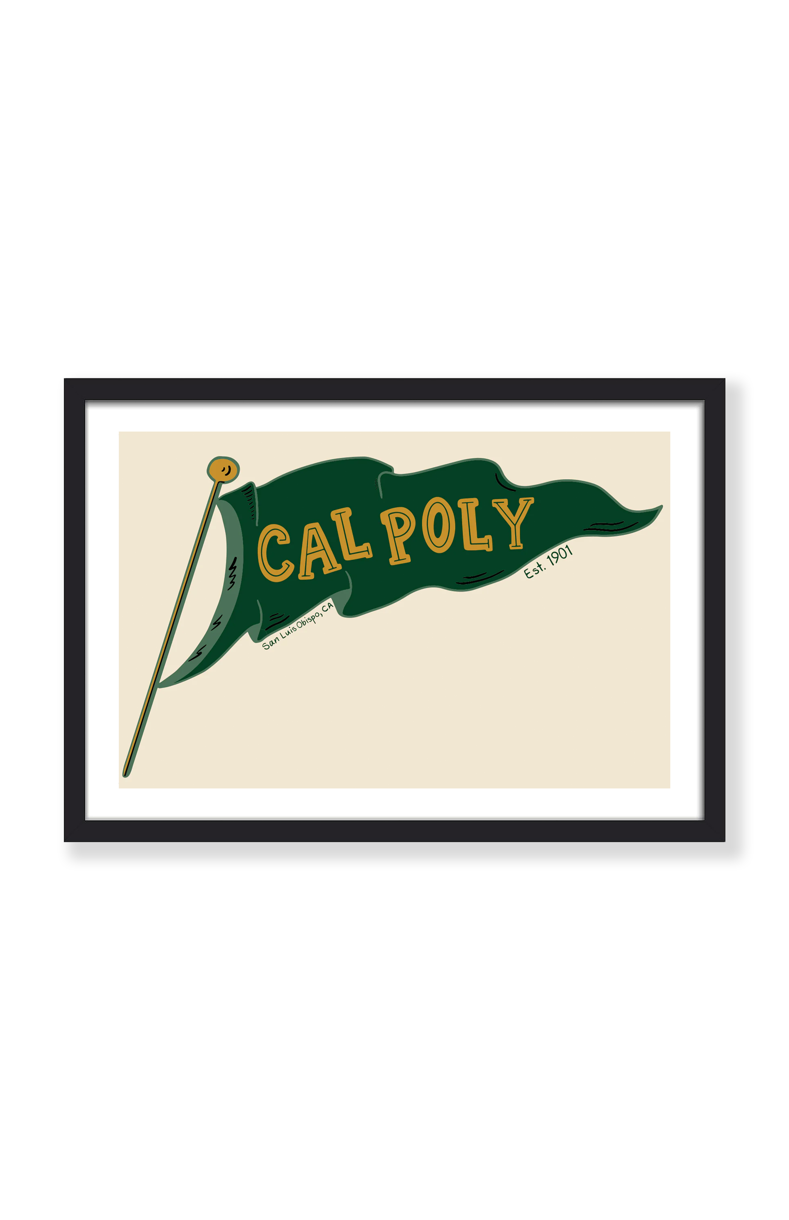 CAL POLY FLAG PRINT - Illustration Art - Buen Dia